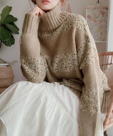 《Javaジャバコラボ》存在感item。カラーネップタートルネックボーダーニット jv1020119 | [公式]Classical Elf（クラシカルエルフ）通販