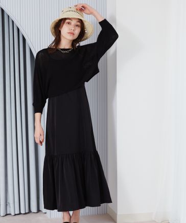 【ピースは】 メッシュボレロ×キャミワンピース 188189（ワンピース）｜mysty woman（ミスティウーマン）のファッション通販 とカラー