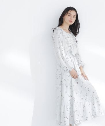 ラッフルフラワープリントワンピース | [公式]NATURAL BEAUTY BASIC（ナチュラルビューティベーシック）通販