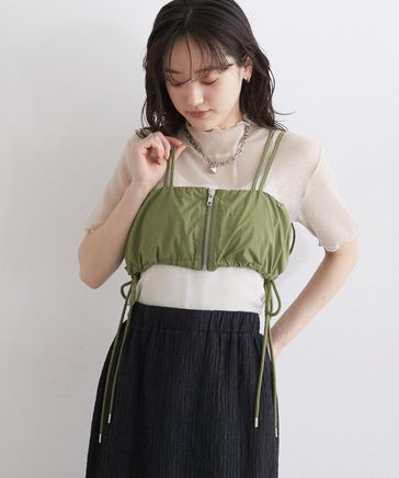 【WOMENS】サイドリボン/ジップナイロンビスチェ | [公式]レイジブルー（RAGEBLUE）通販